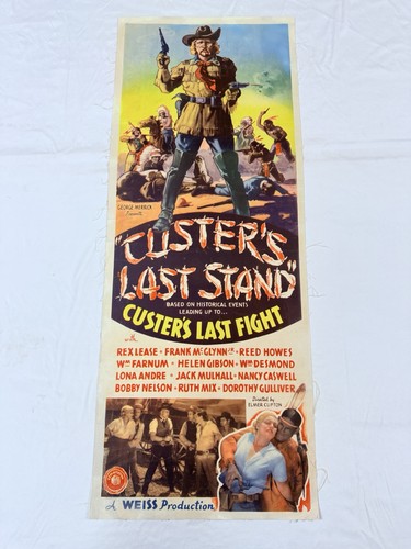 1936 Custer’s Last Stand Original 14x36 Movie Poster Chief Thunder Cloud Linen | eBay