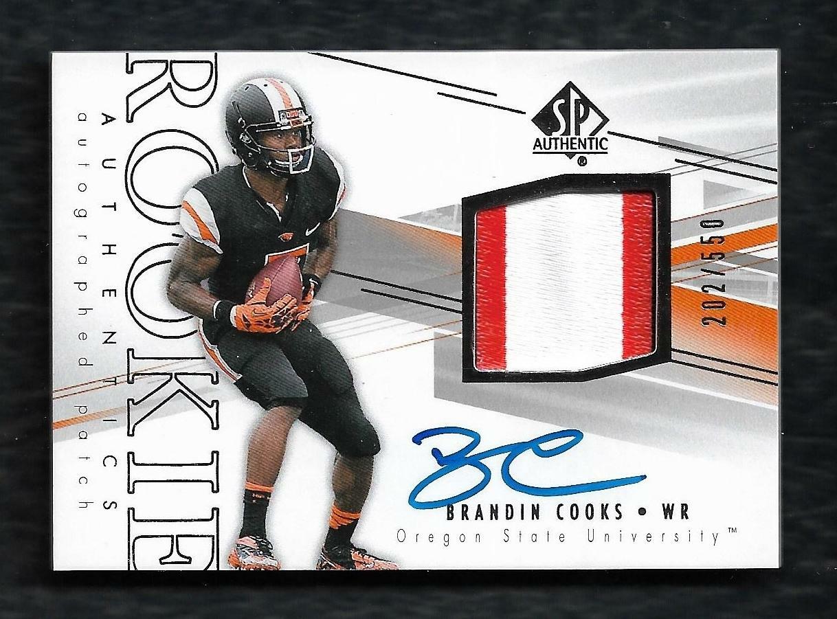 2014 SP Authentic Rookie Patch Autograph #217 Brandin Cooks serial ...