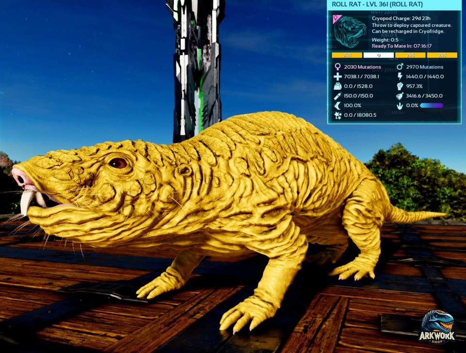 ARK Survival Ascended Roll Rat Top Stats PVE PS5/XBOX/PC | eBay