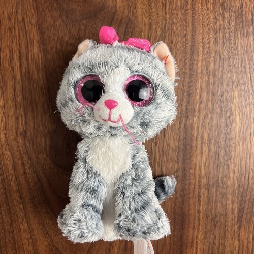 Ty Beanie Boos Kiki Kitty Cat Plush Stuffed Animal Toy Gray Pink 9” | eBay