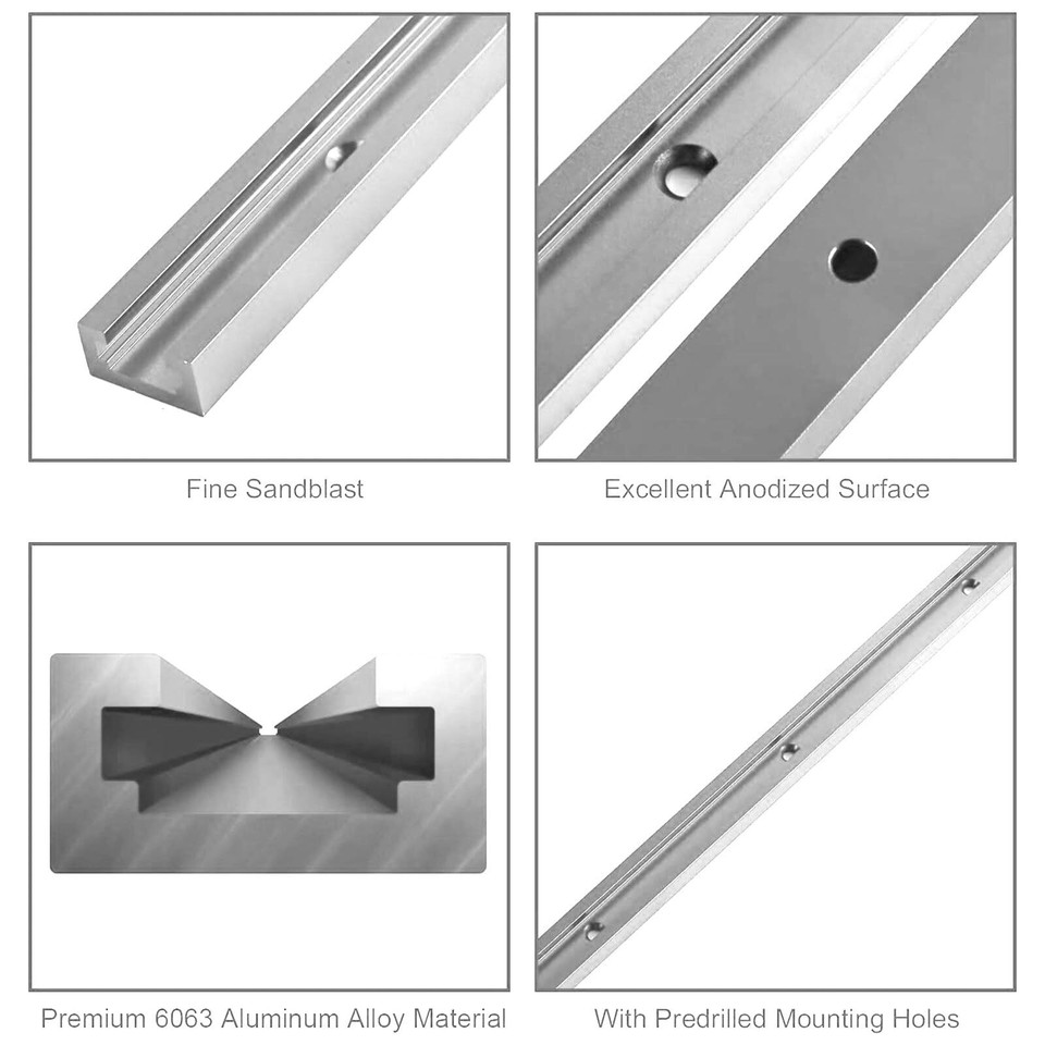 Aluminum Alloy T-Track for Woodworking Workbenches Drill Press Tables ...