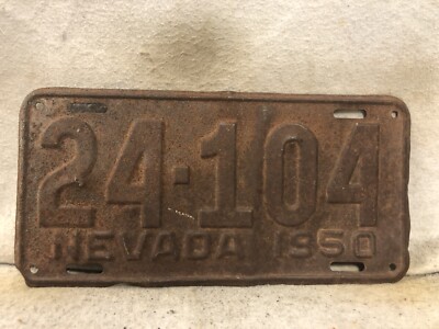 Vintage 1950 Nevada License Plate | eBay