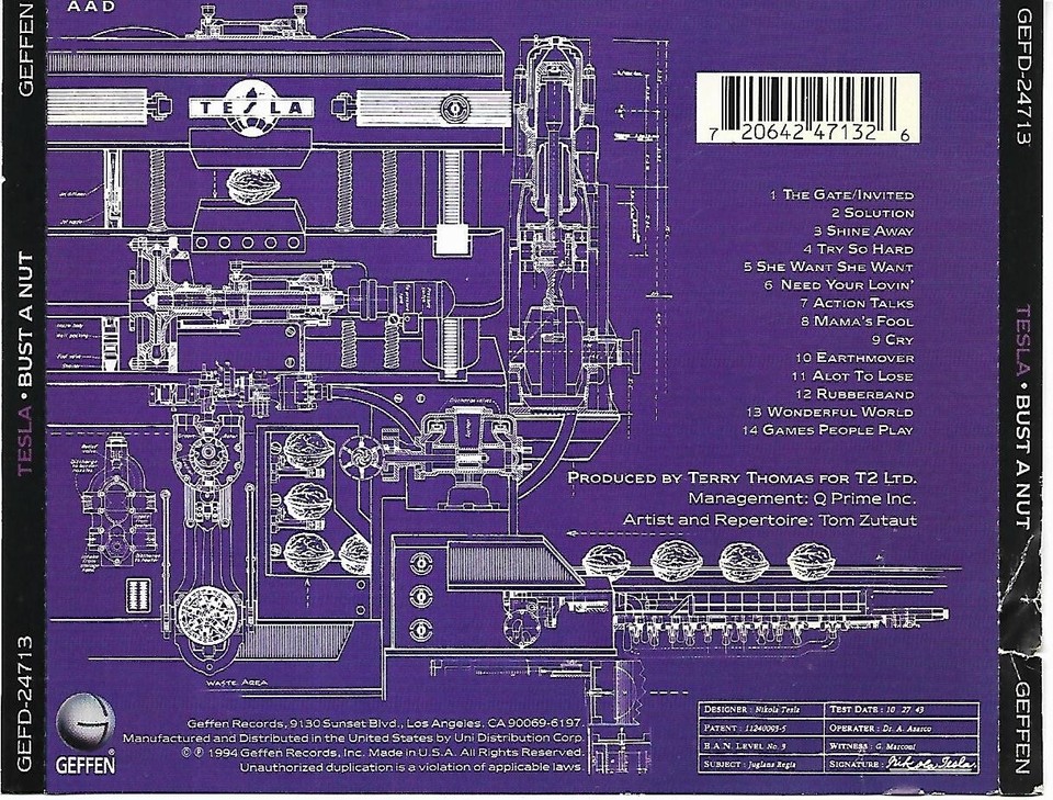 Tesla - Bust a Nut CD - 1994 Geffen GEFD-24713 720642471326 | eBay