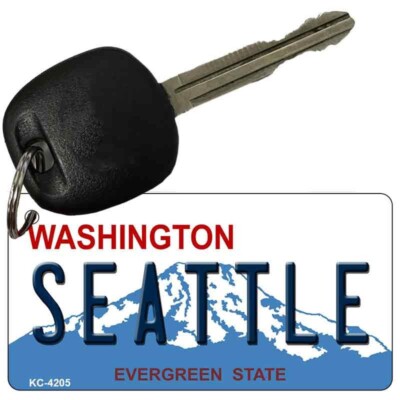 Seattle Washington State Novelty Metal Aluminum Key Chain License Plate ...