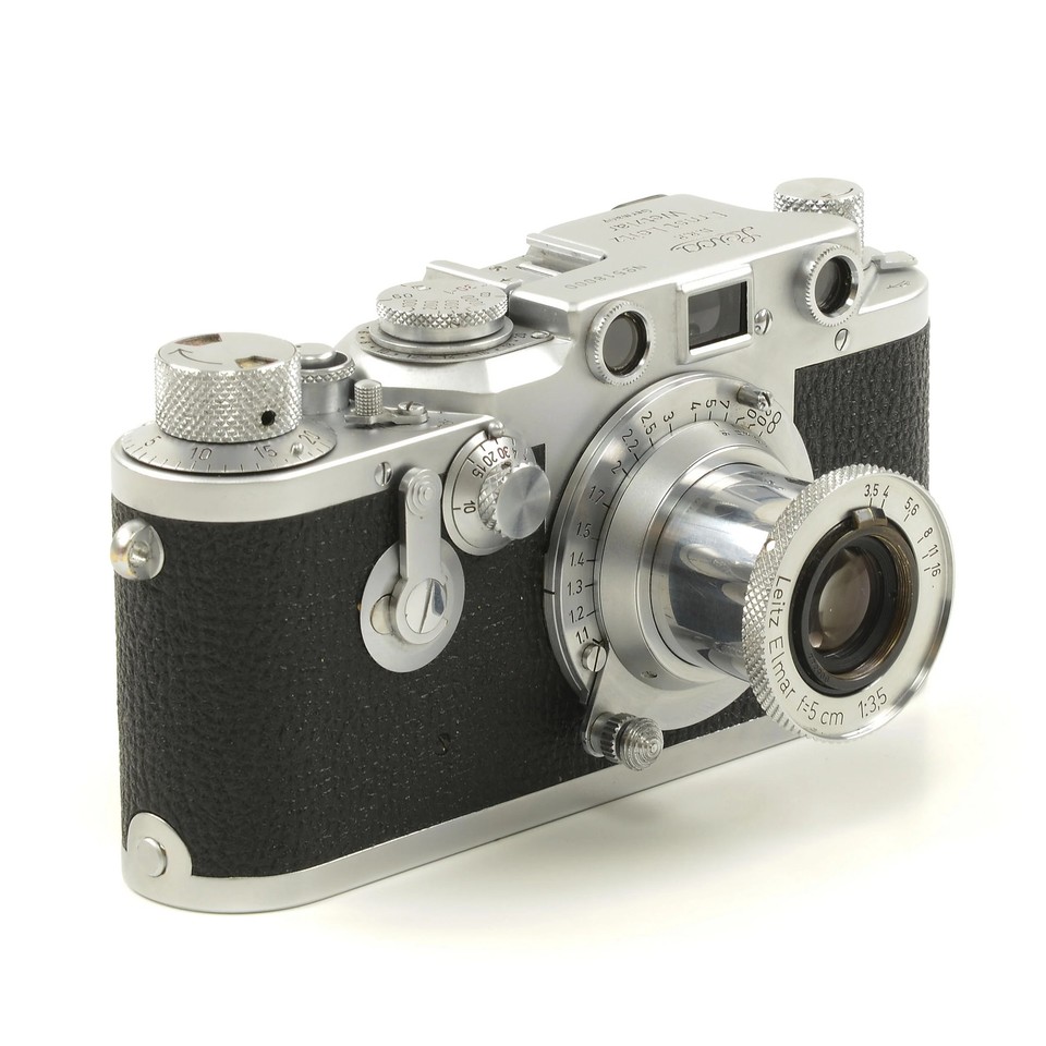 LEICA IIIC CONVERSION IIIF + LEITZ 50MM F3.5 ELMAR BOX 518000 !!! LOOHW ...