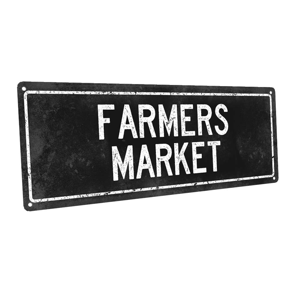 Black Farmers Market Metal Sign; Wall Decor for Farm and Country | eBay