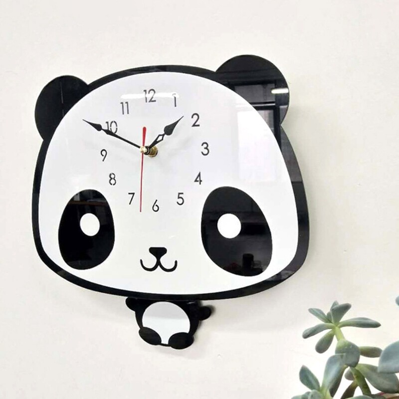 Mute Nordic- Panda Clock Wall Clock Decors for Home Office Kitchen ...