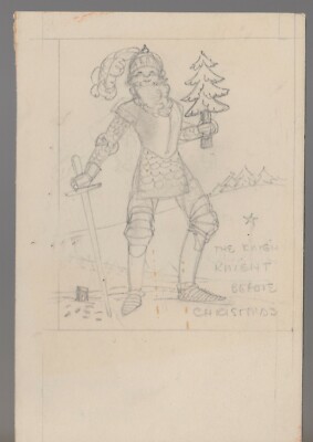THE KNIGHT BEFORE CHRISTMAS Santa Claus in Armor 5x7.5" Greeting Card ...