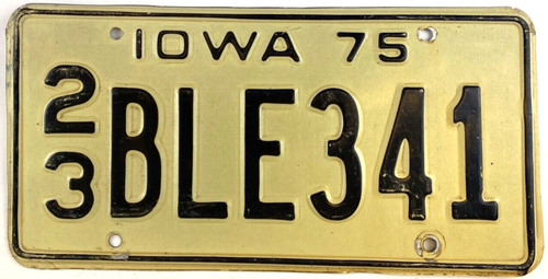 Iowa 1975 License Plate Garage Auto Tag Clinton Co Man Cave Decor ...