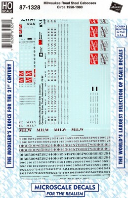 HO Scale Microscale 87-1328 Milwaukee Road MILW Steel Cabooses Decal ...