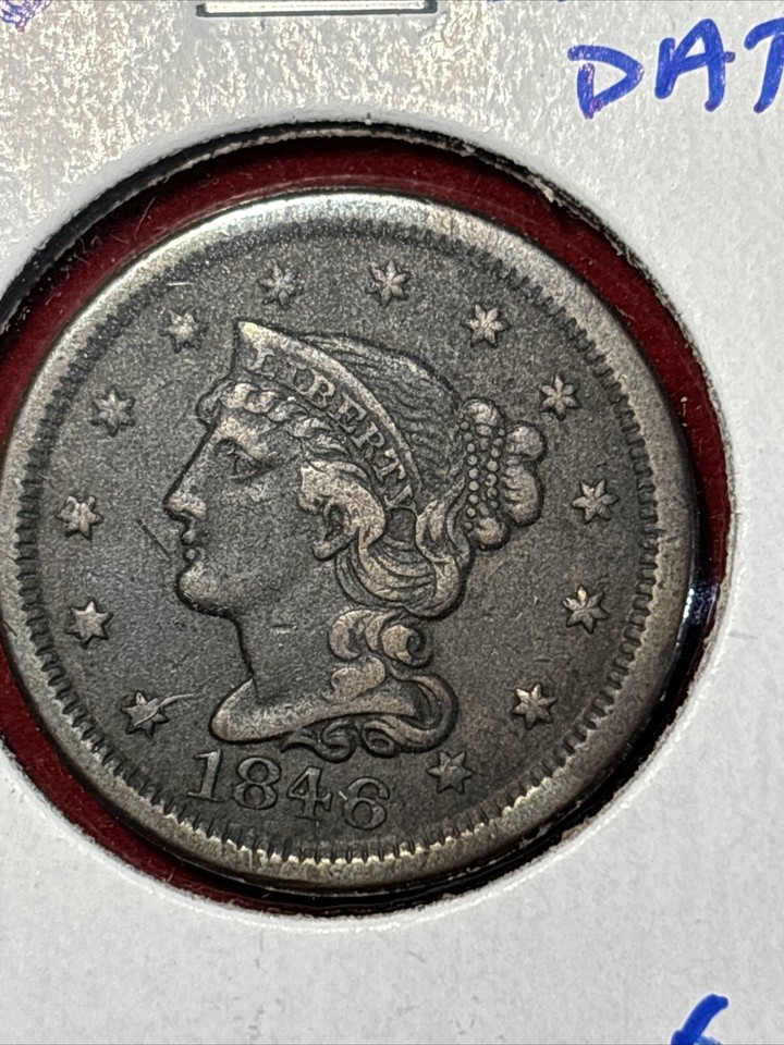 1846 Braided Hair Large Cent - Small Date - FREE SHIPPING | eBay