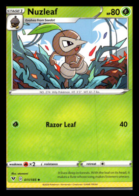 # 011/185 Nuzleaf 2020 TCG Pokemon SWSH04: Vivid Voltage | eBay
