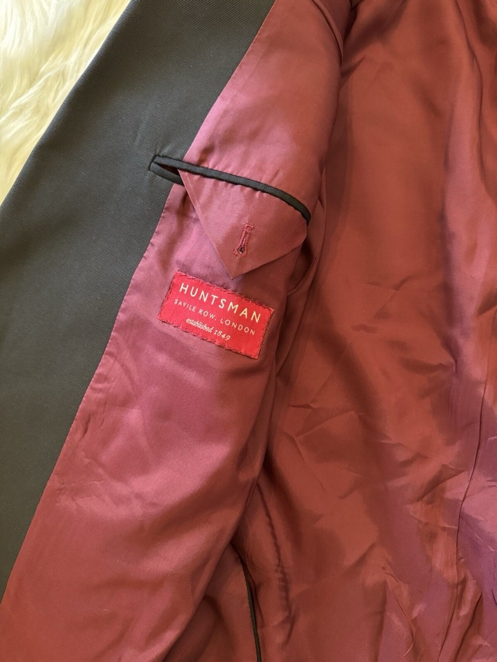 Huntsman Savile Row London Blazer Suit Jacket Black Large | eBay