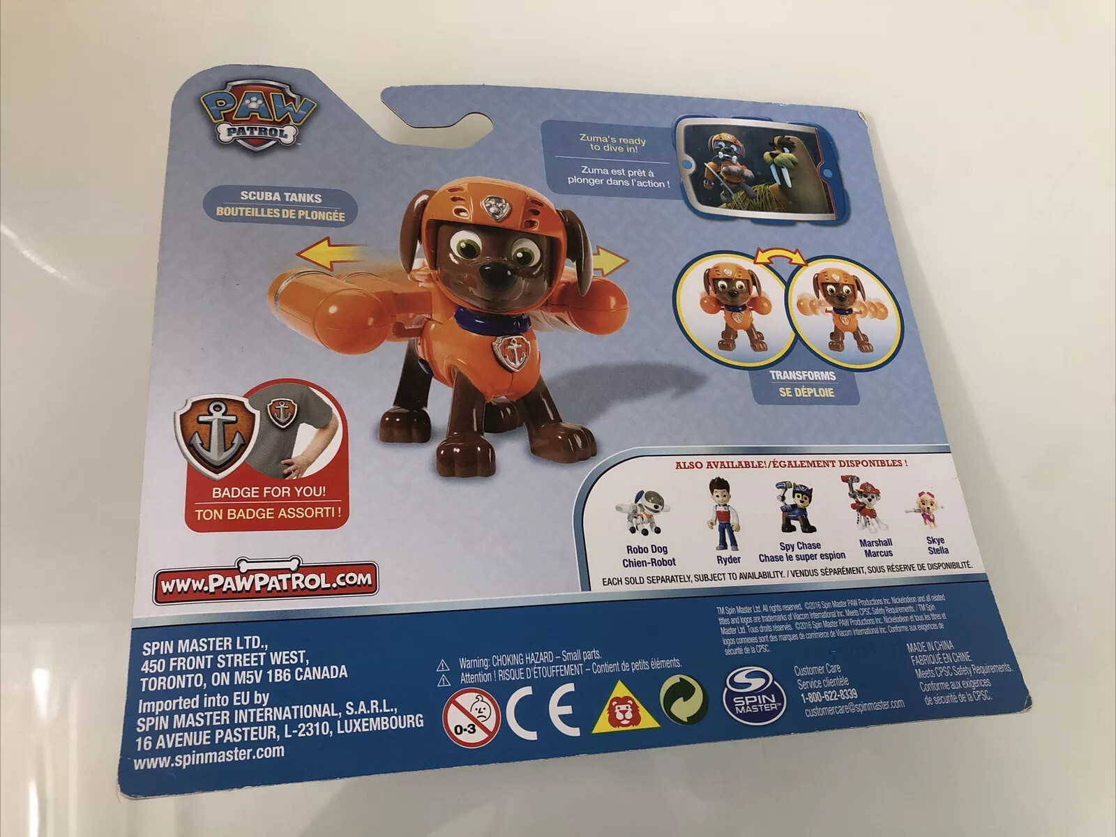 Nickelodeon Paw Patrol Zuma Action Pup With Badge and Scuba Gear for ...