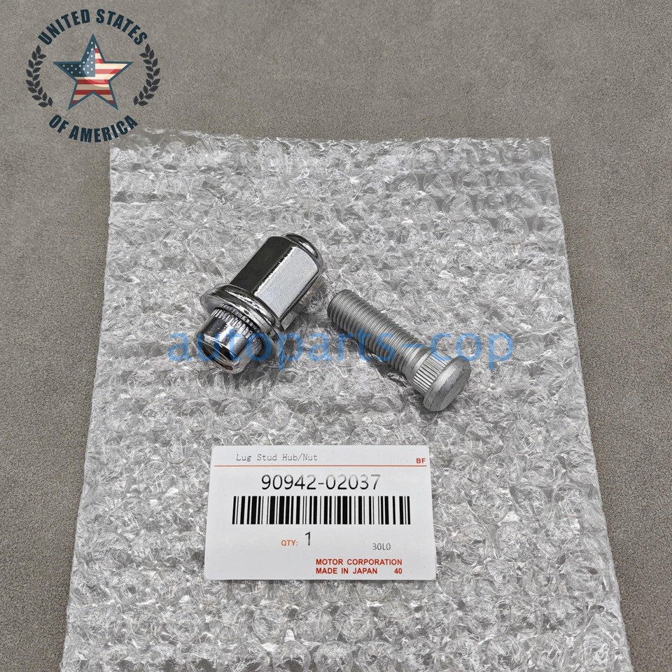 OEM 90942-01058 Wheel Lug Stud Hub 12x1.5 + Lug Nut Chrome Fits Lexus ...