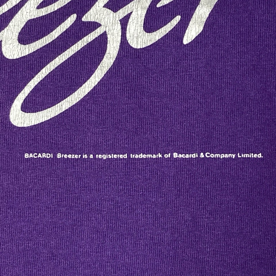 Vintage 90s Bacardi Breezer T Shirt Purple Men's XL Rum Drink Alcohol ...