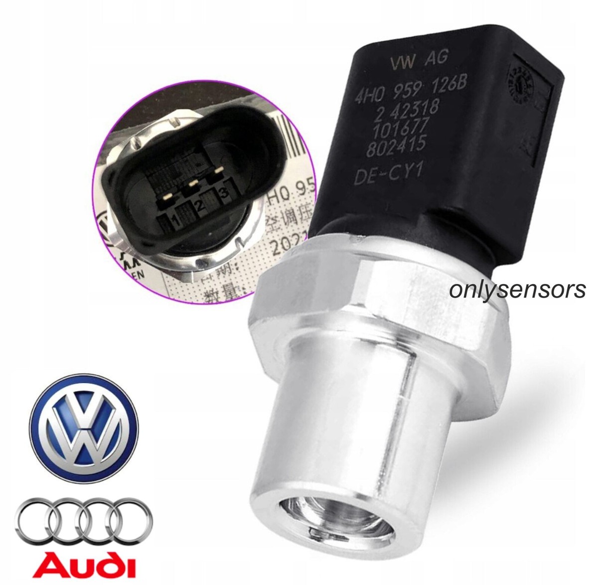 1pc 3R0959126 8E0959126 Sensor 1x Air Conditioning Aircon Pressure ...