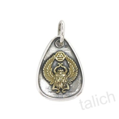 Solid 925 Sterling Silver Small Teardrop Amulet Pendant with Shiny ...