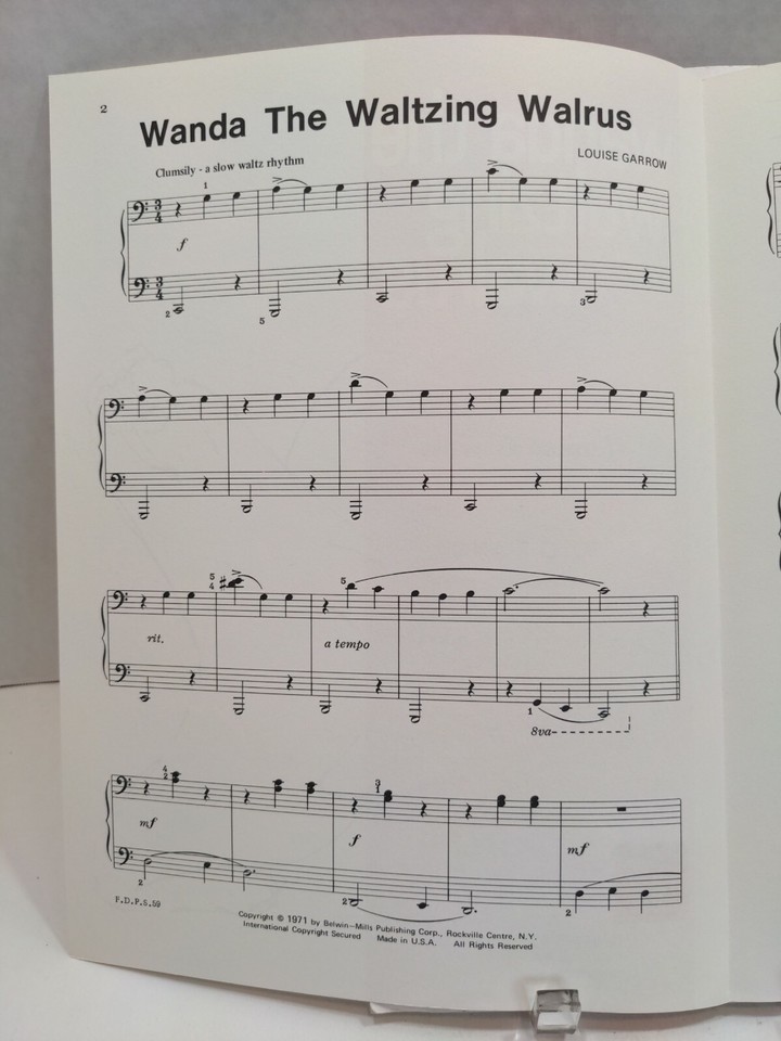 Wanda The Waltzing Walrus Sheet Music Piano Solo Self Teach Practice ...