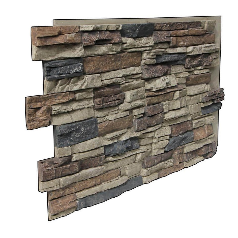 Tritan Bp Faux Stone Siding 24.75"Hx48.75"Wx1.75"D Finished In Nature ...