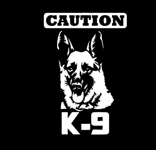 Caution K-9 Police Dog Vinyl Decal Sticker Window Glass German Shepherd ...