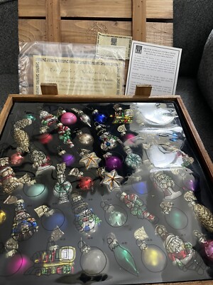 THOMAS PACCONI 2003 Blown Glass Mini Ornaments Set in Wooden Box | eBay