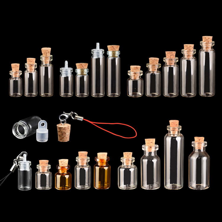 4X Cute 1~5ml Mini Cork Stopper Glass Vial Jars Containers Drift ...