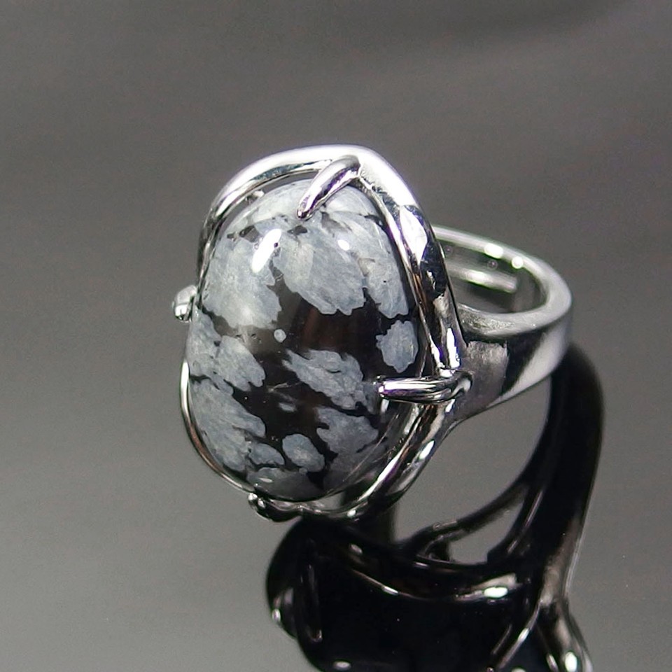 silver plated adjustable rings set with assorted natural gemstone beads ...