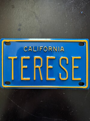 PERSONALIZED CALIFORNIA STATE NAME PLATE 4X2 LETTER , TERESE | eBay