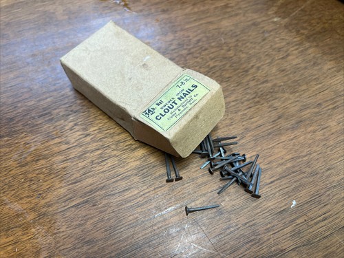 Vtg. 1/2 lb Box NOS Swedish Iron Clout Nails Ripely & Bartlett Co ...