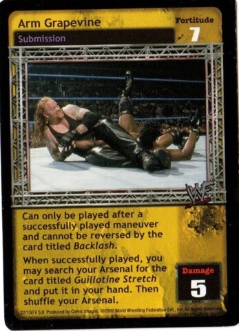 WWE: Arm Grapevine [Played] card type Submission Raw Deal Wrestling WWF ...
