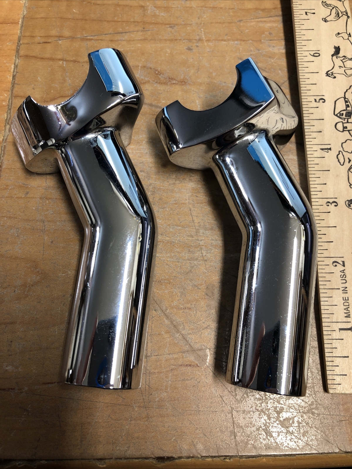 1" ANGLED HANDLE BAR RISER 4" TALL HANDLEBAR RISERS CHROME | eBay