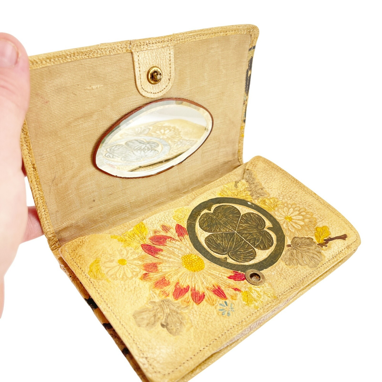 Japanese Clutch Wallet 1920s Hand Tooled with Speak Hear and See No ...