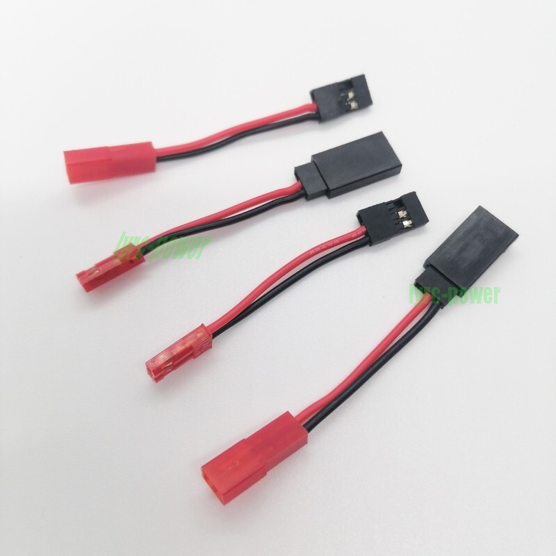 4Pcs/Lot RC JR Futaba male female connector to JST Plug 5cm 22AWG ...