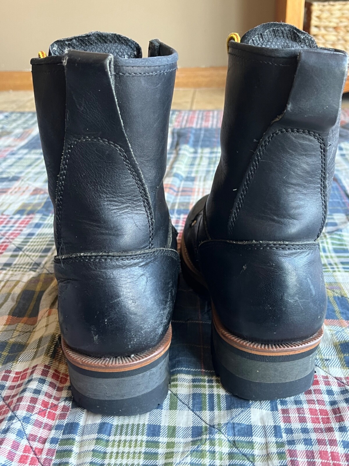 Field N Forest Black Tall Leather Logger Boots Men’s … - Gem