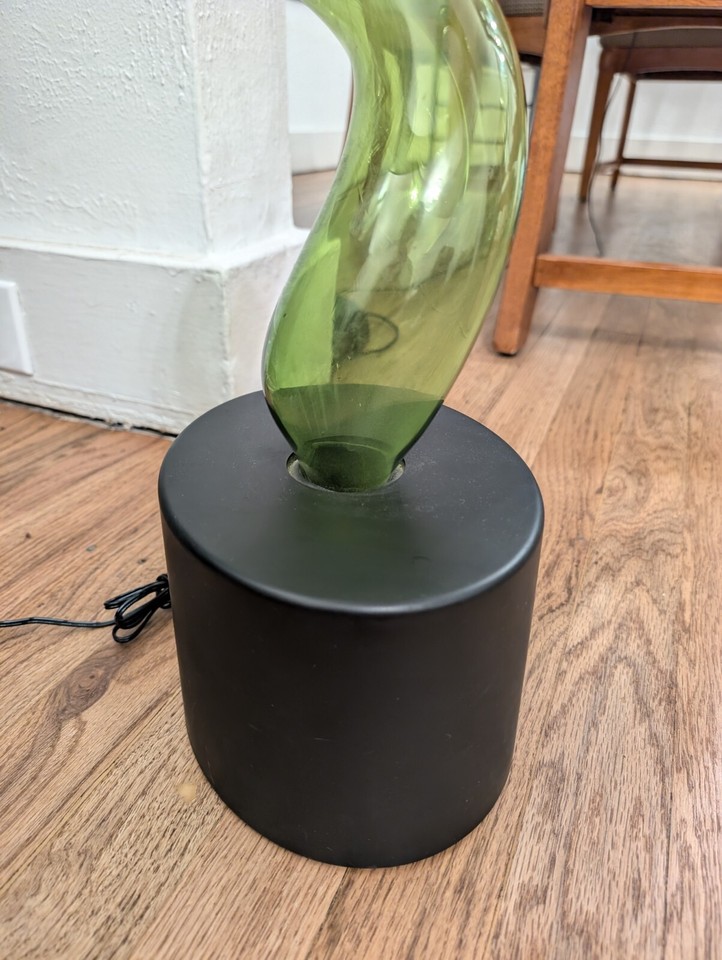 Lumisource Electra Plasma Art Lamp Green Glass Twisted Swirl Light - 16 ...