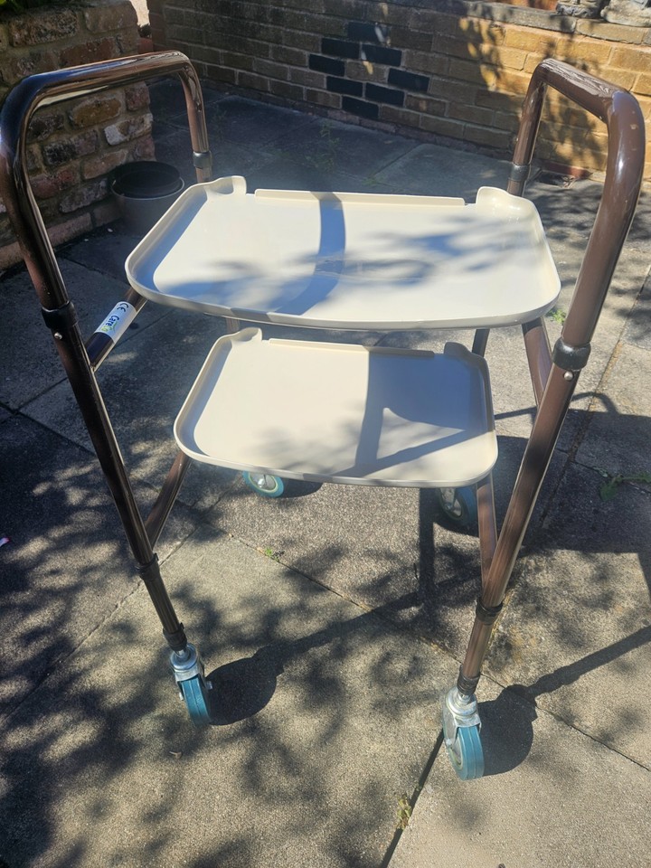 Aidapt Mobility Height Adjustable Walker Trolley With 2 Trays | eBay UK