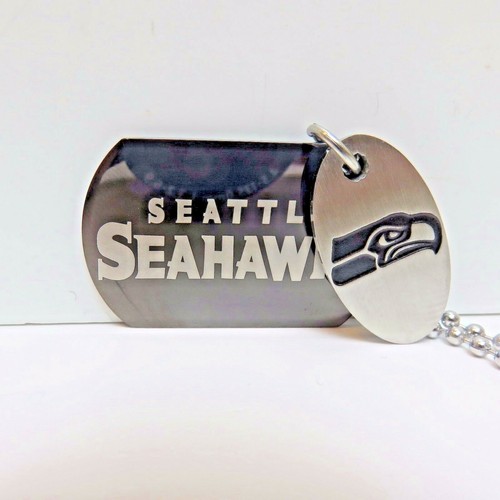 NFL Seattle Seahawks 24" SILVER TONE CHAIN W/DOG TAGS NECKLACE | eBay