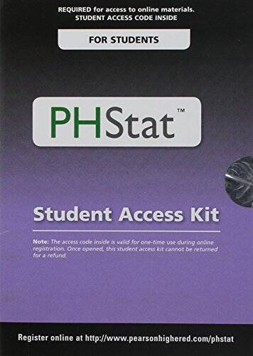 Phstat for Pearson - Printed Access Code By Stephan, David F - VERY GOOD | eBay