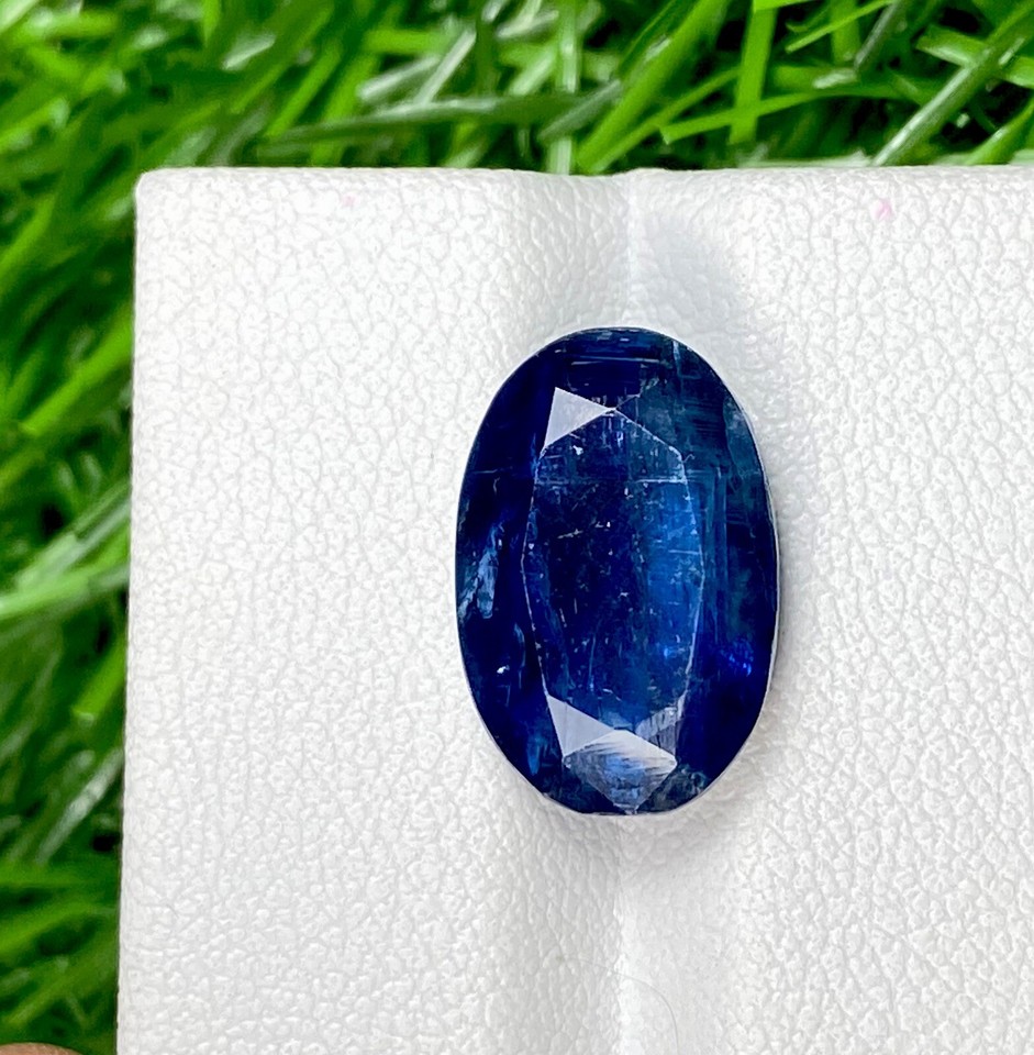 6.80cts Beautiful Dark Color Natural Unheated Blue Kyanite Oval Loose ...
