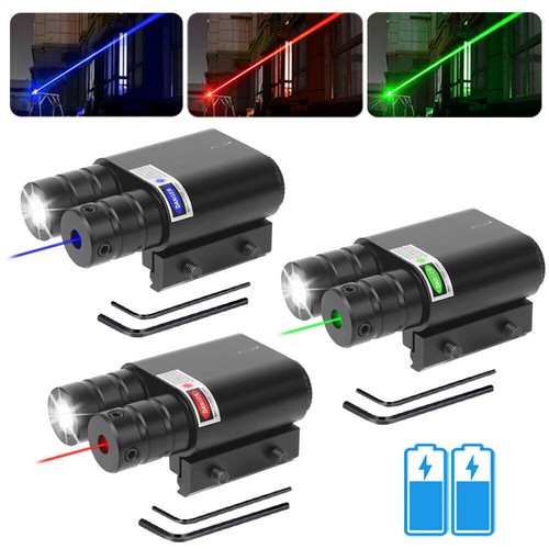 Tactical LED Rifle Gun Flashlight and Red Dot Laser Sight Combo for ...