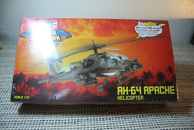 Revell AH-64 Apache Helicopter Thunder Squadron Snaptite Kit Scale 1:72 ...