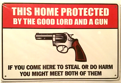 Funny Gun Signs For Home Property Metal Sign For 2nd Supporter,