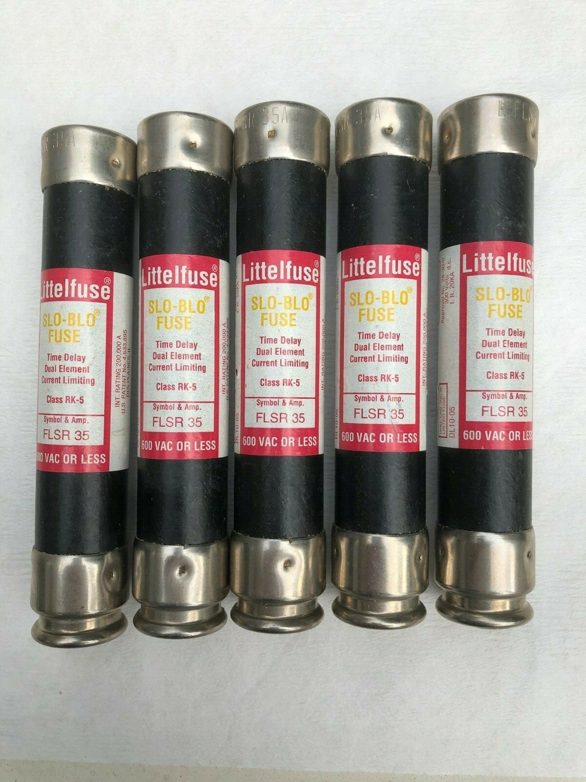 QTY 5 Littelfuse FLSR 35 Amp Fuses Bussmann FRS-R-35 Class RK5 600 Vac ...