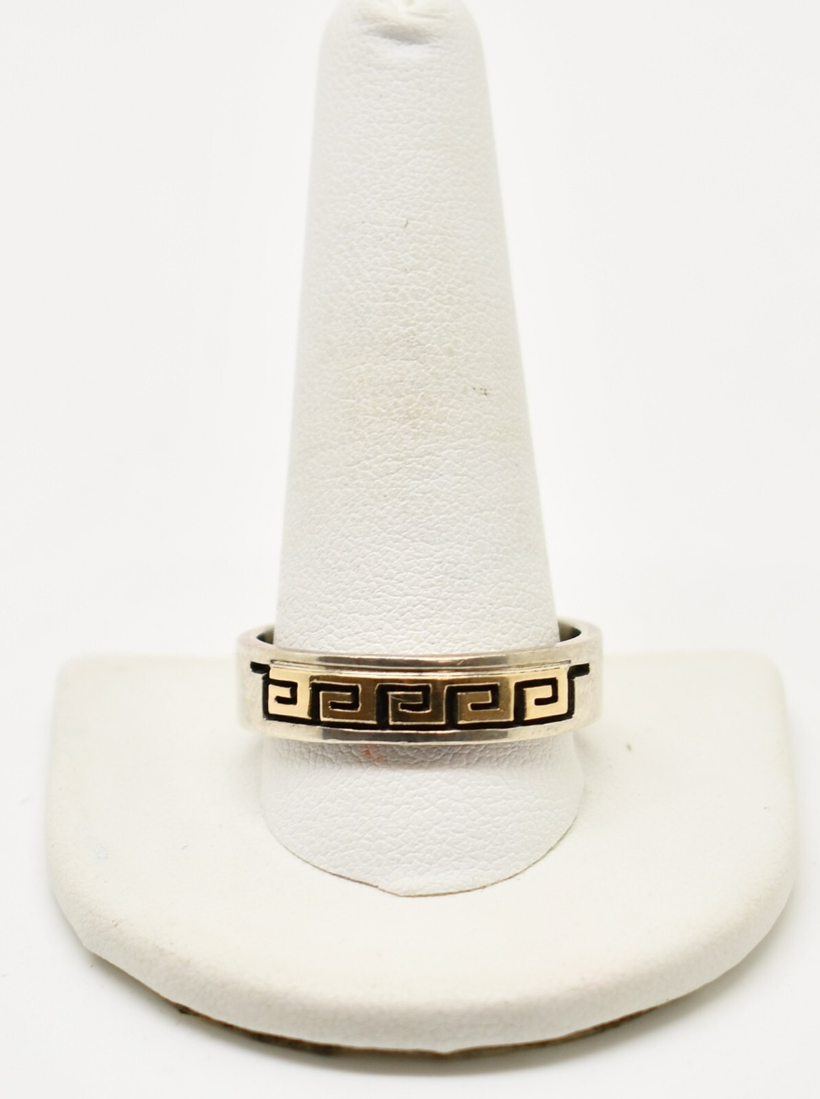 Sterling Silver + 14k Greek Key Design Ring Band Size 13.75 #FMV947 | eBay