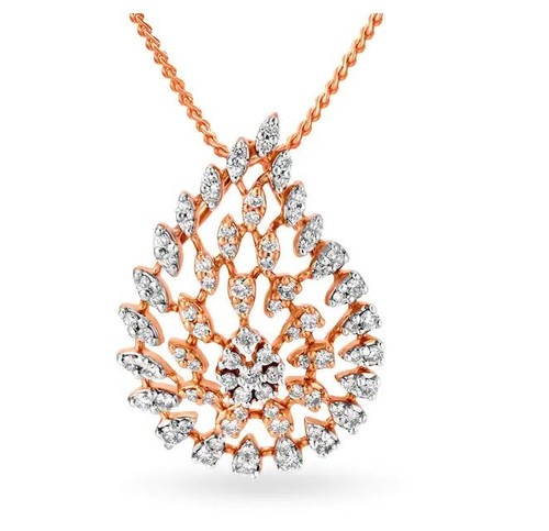 22K/18K Real Certified Fine Rose Gold Beautiful CZ Womens Pendant | eBay