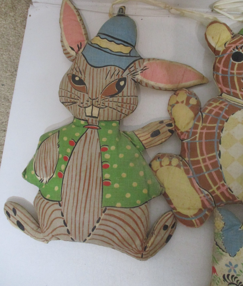 VINTAGE baby childs room large PLUSH mobile decoration LOT 4 Antique ...