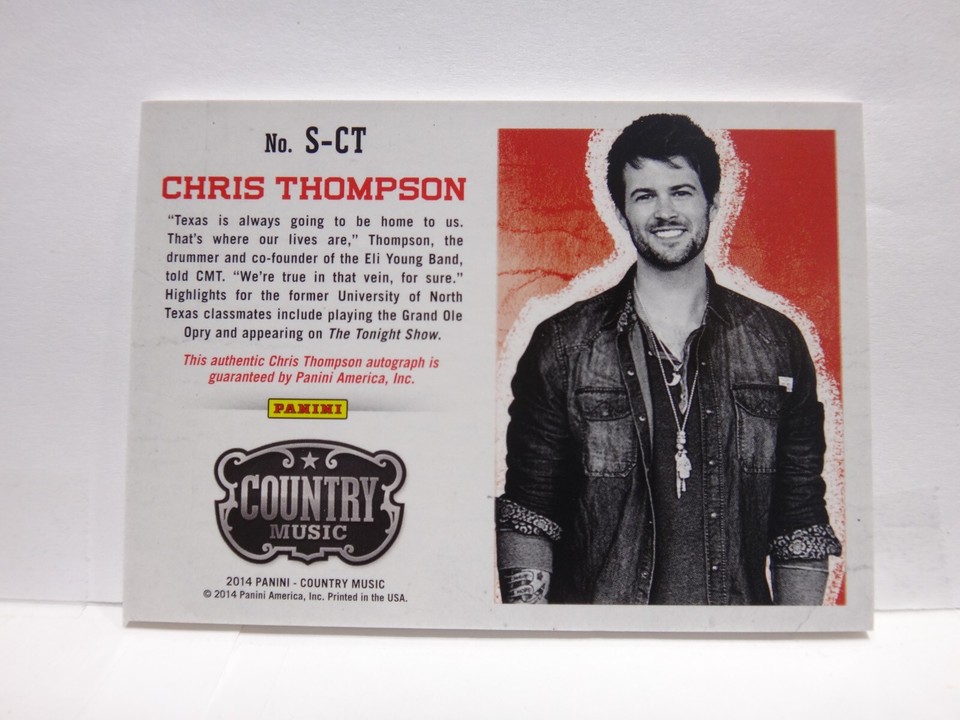 2014 Panini Country Music Authentic Signatures Blue /199 Chris Thompson ...