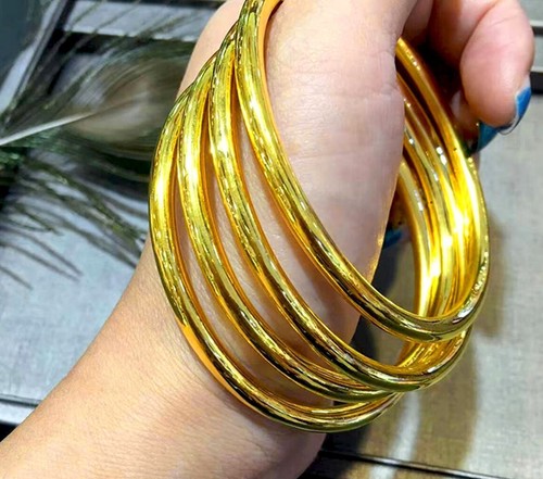 HANDMADE 22 K YELLOW GOLD BANGLE CHUDI BRACELET FOR WOMEN JEWELRY ...