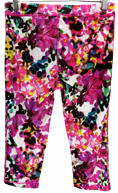 adidas Women Climalite Floral Compression Workout Tights Pink Large ...
